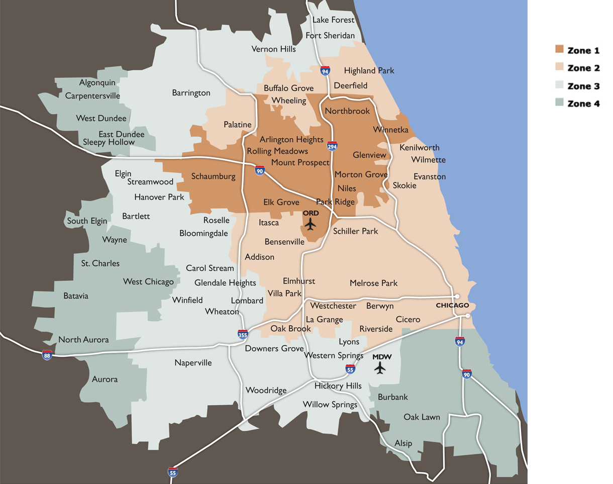 Usa Map With States Chicago